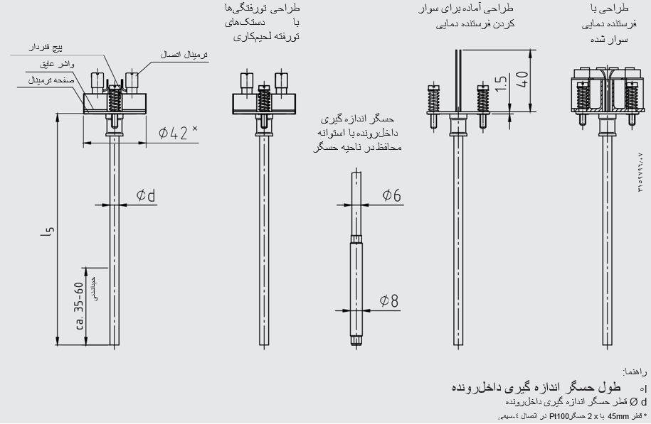دماسنج مقاومتی مدل TR10-B، برای افزودن چاهک حرارتی (ترموول) - ژرمن الکتریک